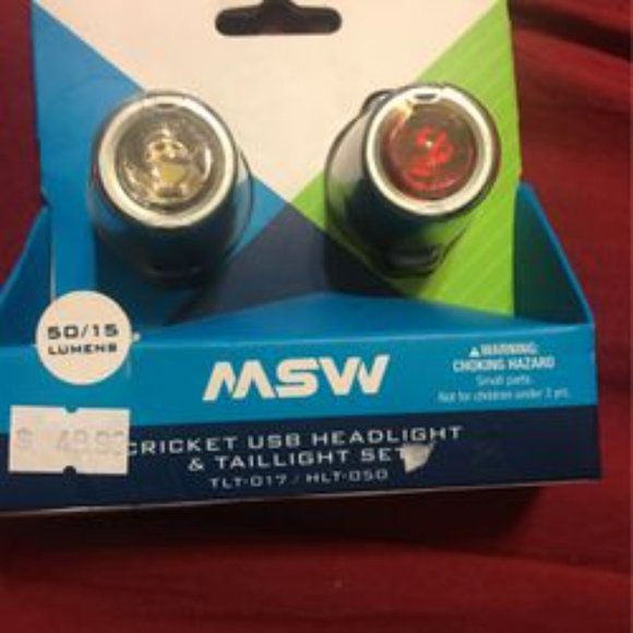 mws | Other | Msw Cricket Usb Bike Headlight Taillight Set 55 Lumens | Poshmark